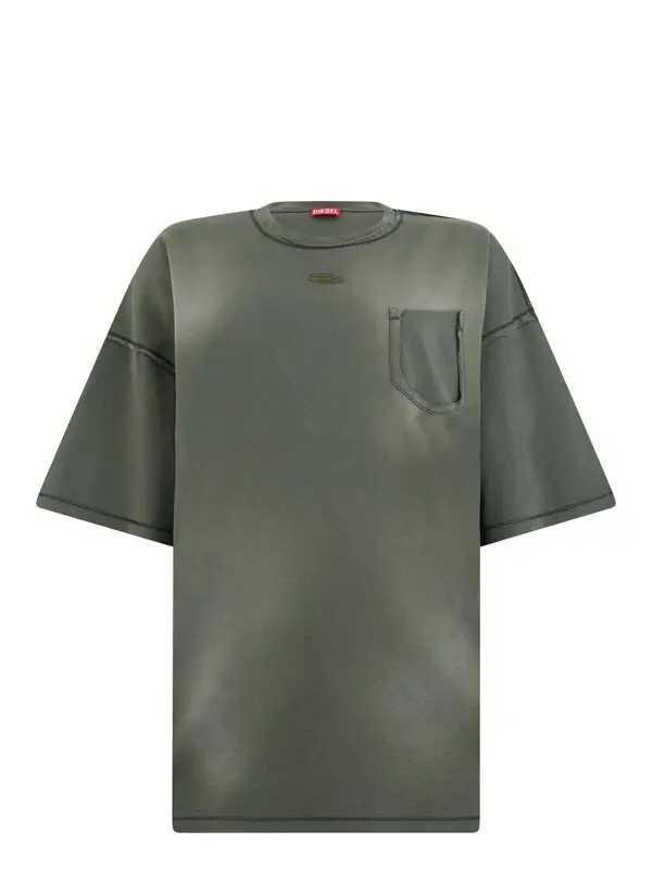 DIESEL® Short-sleeve Cotton T-shirt With Chest Pocket - Green