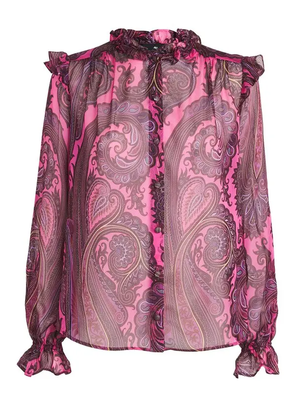 Etro Silk Paisley Blouse - Burgundy