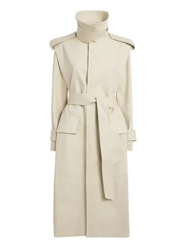 Victoria Beckham Philippa Cotton Trench Coat - Beige