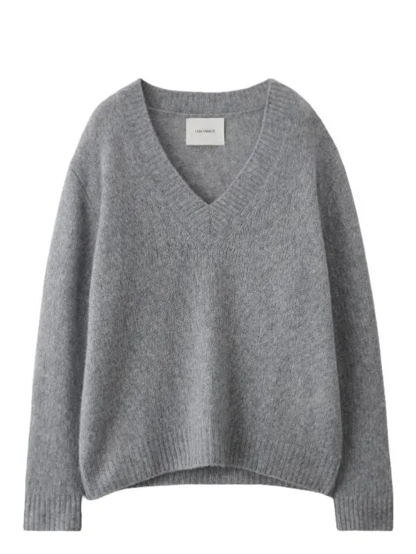 LISA YANG Leona V-neck Knitted Jumper - Gray