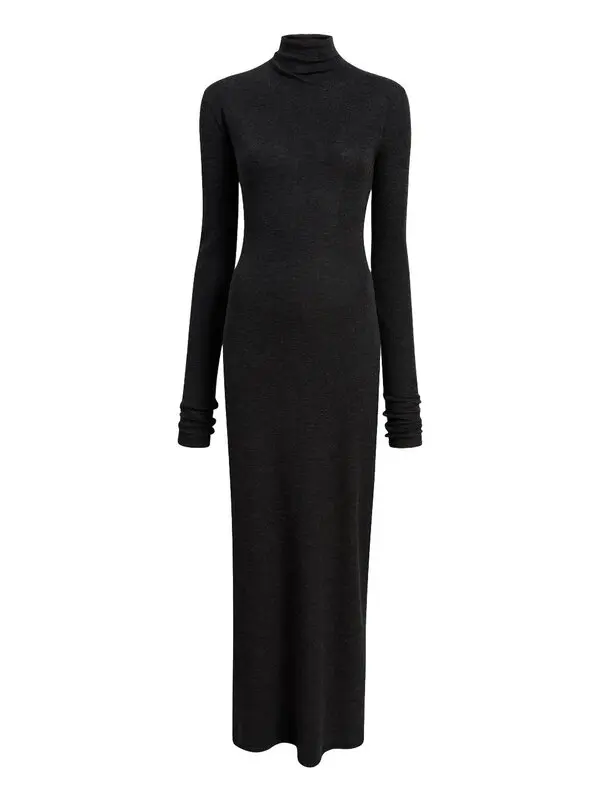 Khaite Turtleneck Long Sleeve Dress - Black