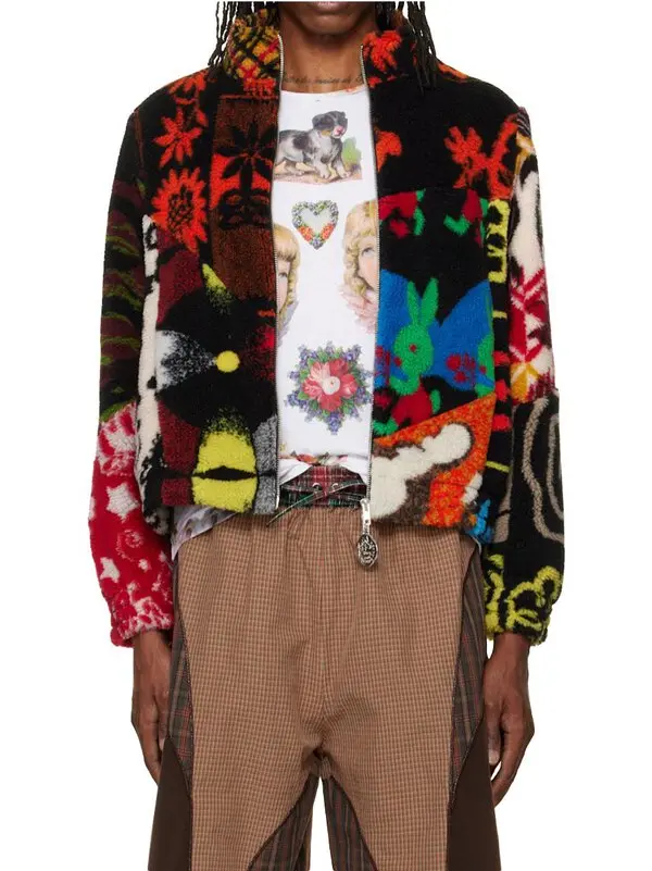 CHOPOVA LOWENA Choopova Lowena Patchwork Fitted Fleece Jacket - Multicolor