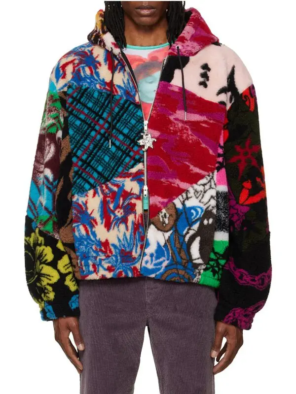 CHOPOVA LOWENA Chkopova Lowena Patchwork Fleece Zip-up Hoodie - Multi-color
