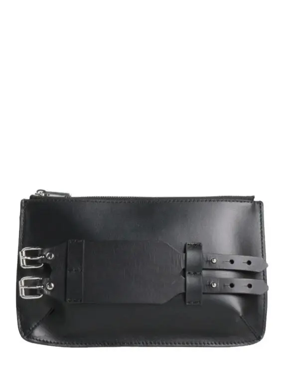 MAISON MARGIELA Leather Clutch With Buckle Detailing - Black