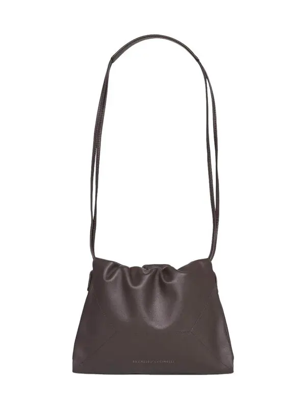 Brunello Cucinelli Gathered Leather Shoulder Bag - Multicolor