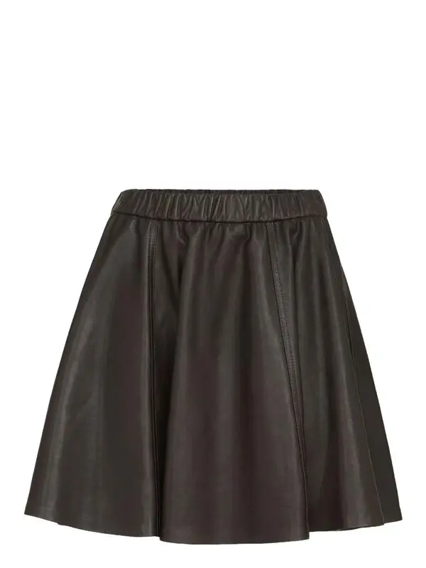 Brunello Cucinelli Leather Mini Skirt - Multicolor