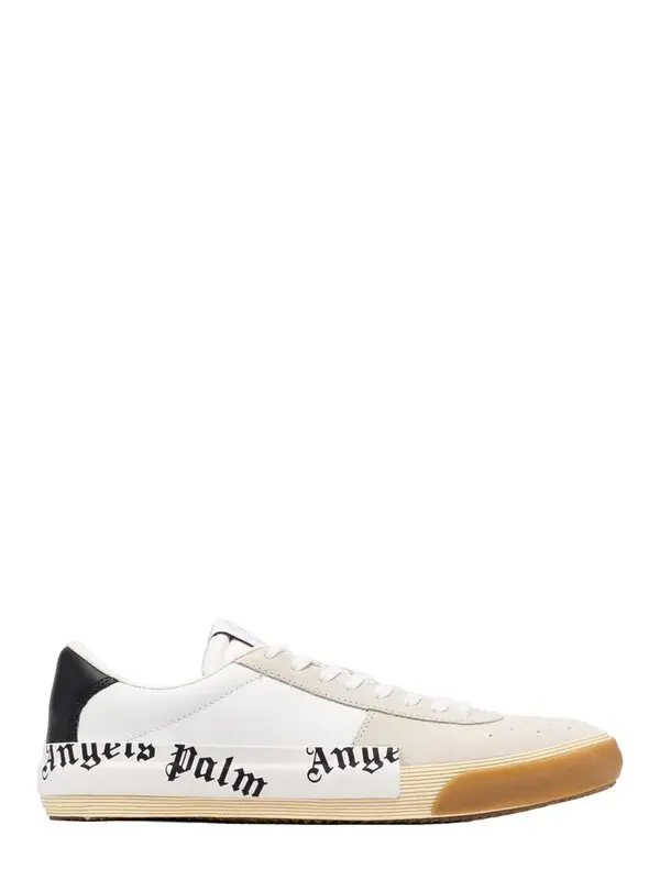 Palm Angels Leather Logo Sneakers - Cream