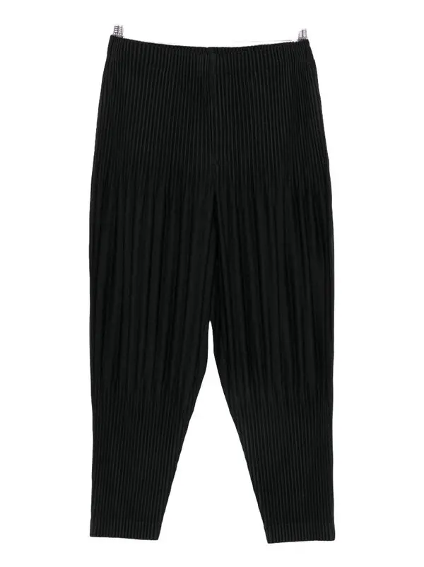 Issey Miyake Black Pleated Tapered Cropped Trousers - Multicolor