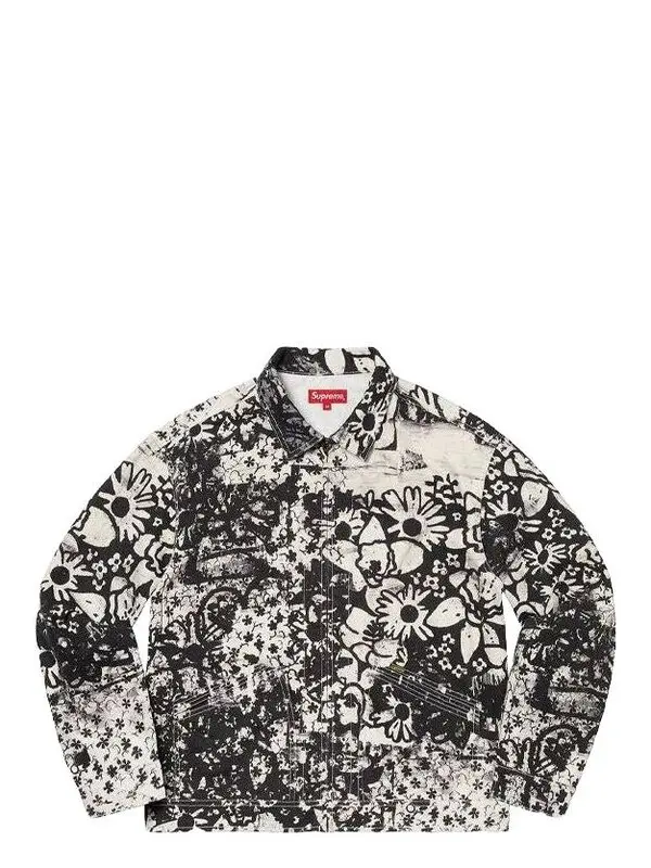 Supreme X Christopher Wool Denim Work Jacket - White/black