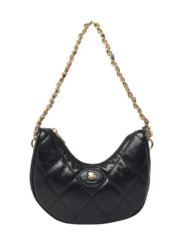 Burberry Horseshoe Quilted Leather Shoulder Bag - Black