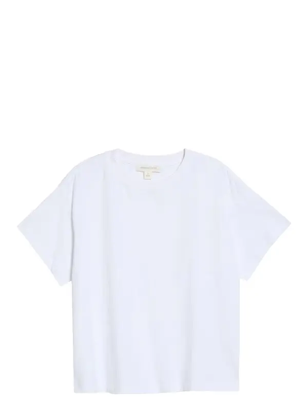 Treasure & Bond Essential Cotton T-shirt With Dropped Shoulders - White
