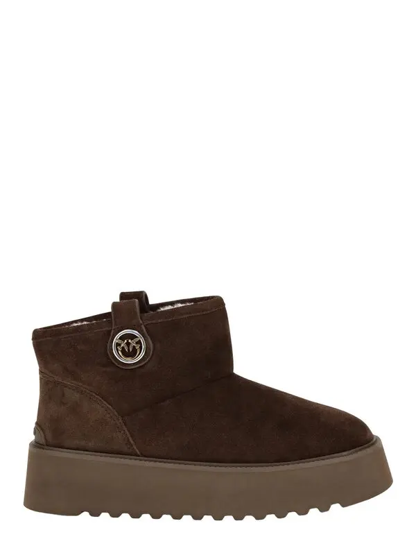 Pinko Martina 08 Suede Platform Boots - Brown