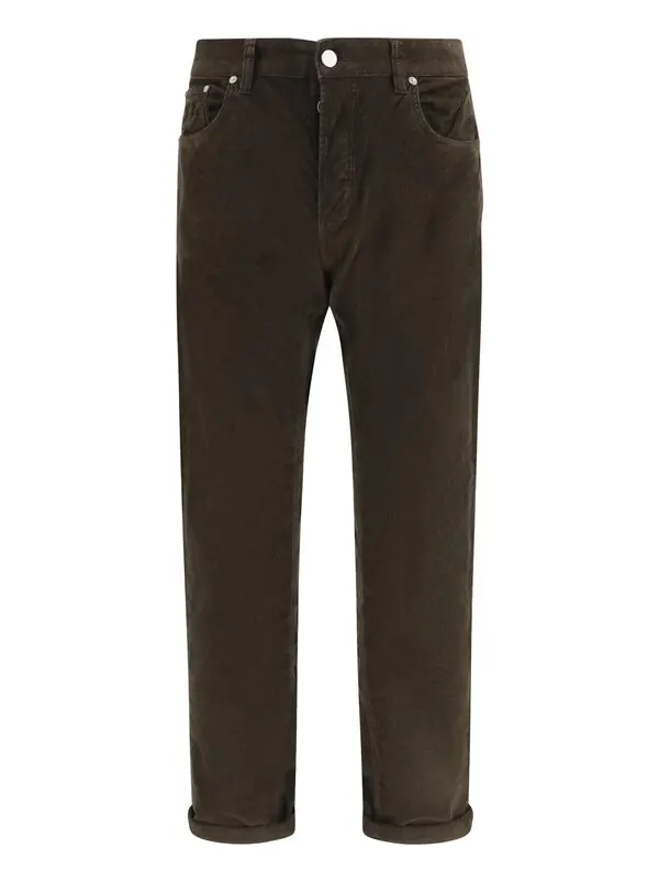 PT TORINO Corduroy Straight Fit Pants - Brown