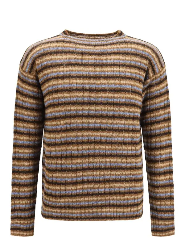 Prada Wool Crewneck Sweater With Multicoloured Stripes - Multicolour