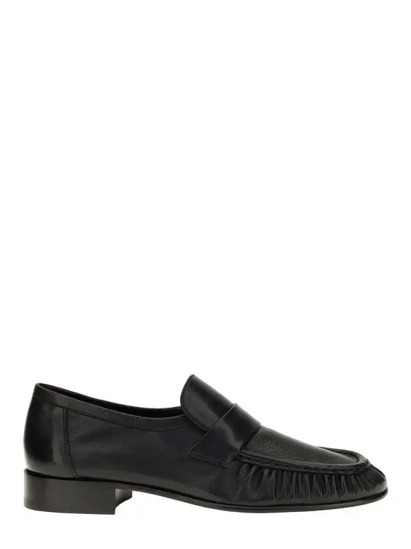 THE ROW Soft Suede Loafers - Black