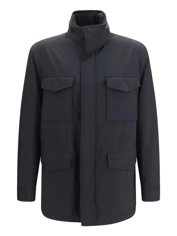 Brioni Performa Wool Blend Sahariana Jacket - Blue
