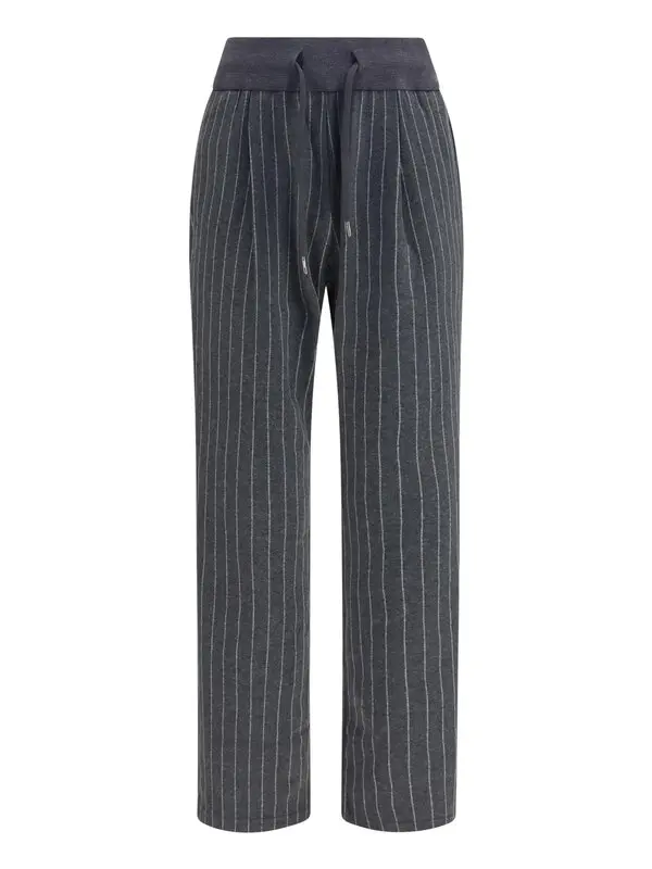 Herno Pinstripe Drawstring Pants - Grey