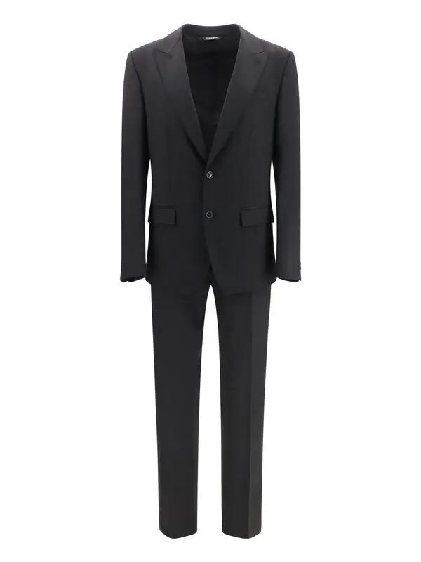 Dolce & Gabbana Martini Light Single-breasted Wool Gabardine Suit - Black