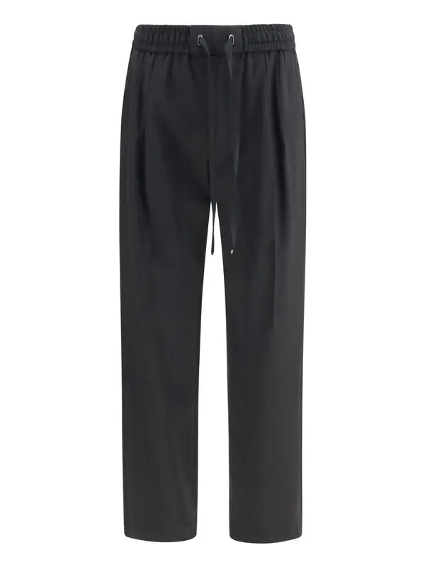 Dolce & Gabbana Wool Gabardine Jogger Pants - Black