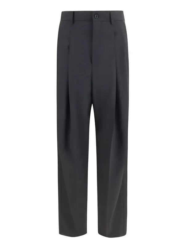 Dolce & Gabbana Wide-leg Wool Blend Tailored Trousers - Black