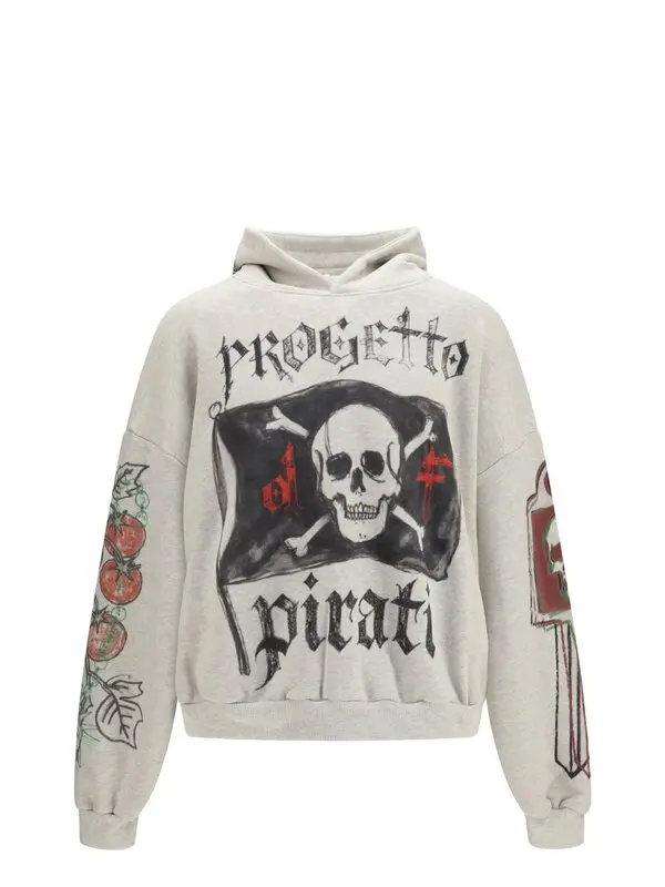 PDF CHANNEL I Pirate Cotton Hoodie Ale - Grey