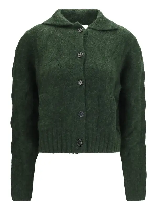 ALLUDE Cashmere And Silk Blend Sweater With Button Detailing - Green