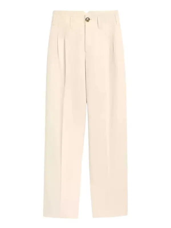 AMI Paris Cotton Linen Two Pleat Trousers - Neutrals