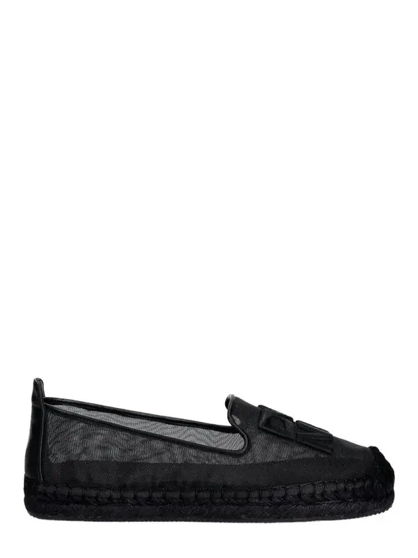 Dkny Logo-patch Mesh Espadrilles - Black