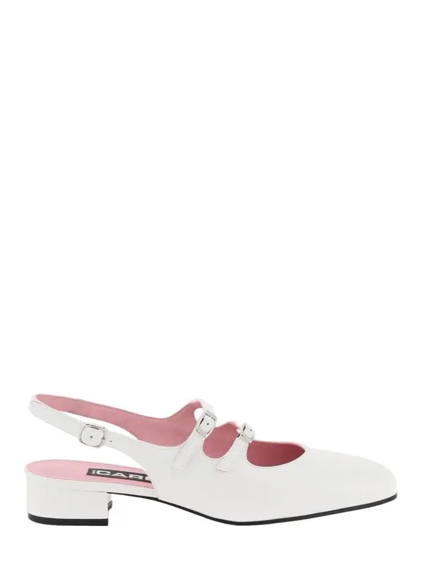 CAREL Peche Patent Flat Mary Jane Shoes - White