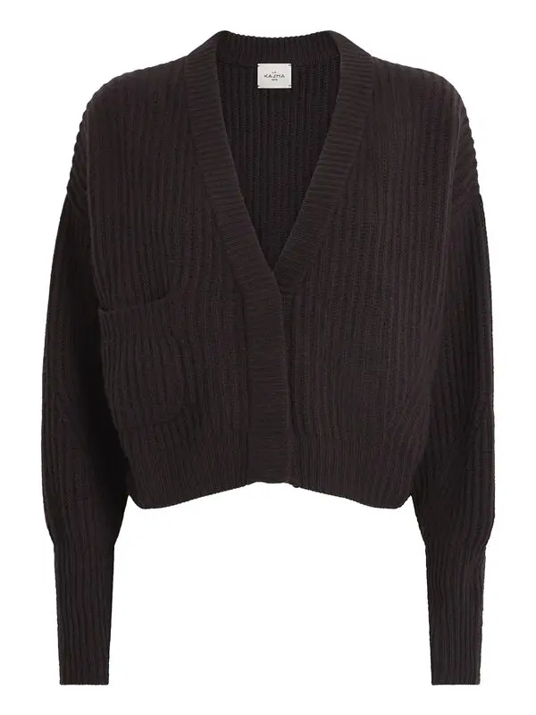 Le Kasha Organic Cashmere Cropped Cardigan With V-neck - Purple