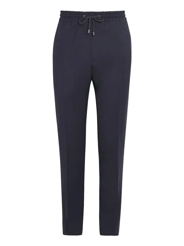 Pal Zileri Virgin Wool Drawstring Trousers - Navy