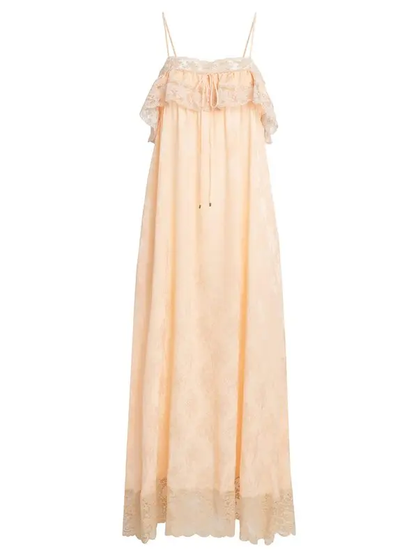 Chloé Silk Floral Jacquard Maxi Dress - Pink