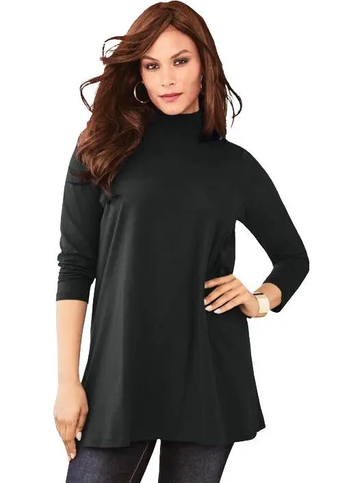 Roaman's Mockneck Tunic - Black