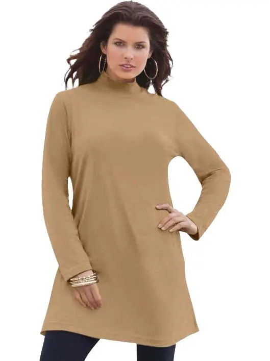 Roaman's Mockneck Tunic - Soft Camel