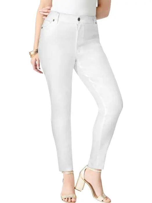 Roaman's 7 Stretch Slim Jean - White Denim
