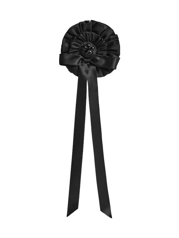 Simone Rocha Ribbon Rosette Bag Charm - Black/jet
