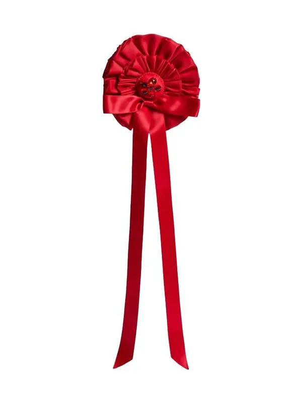 Simone Rocha Ribbon Rosette Bag Charm - Red/red