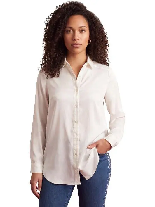 Roaman's Kate Satin Blouse - Ivory