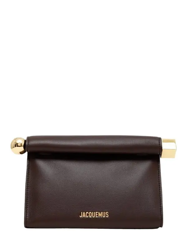 Jacquemus Le Sac Rond Carré Leather Shoulder Bag - Brown