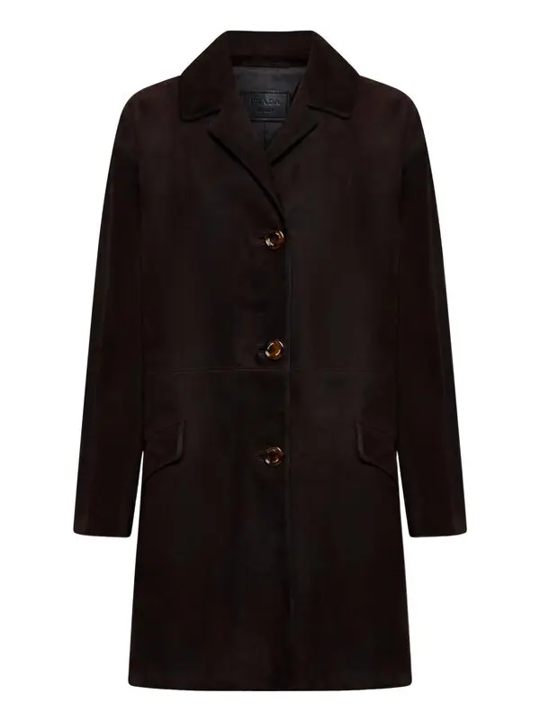 Prada Suede Coat - Brown