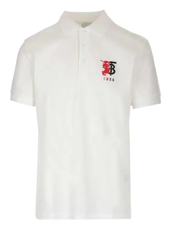 Burberry Logo Embroidered Polo Shirt - White
