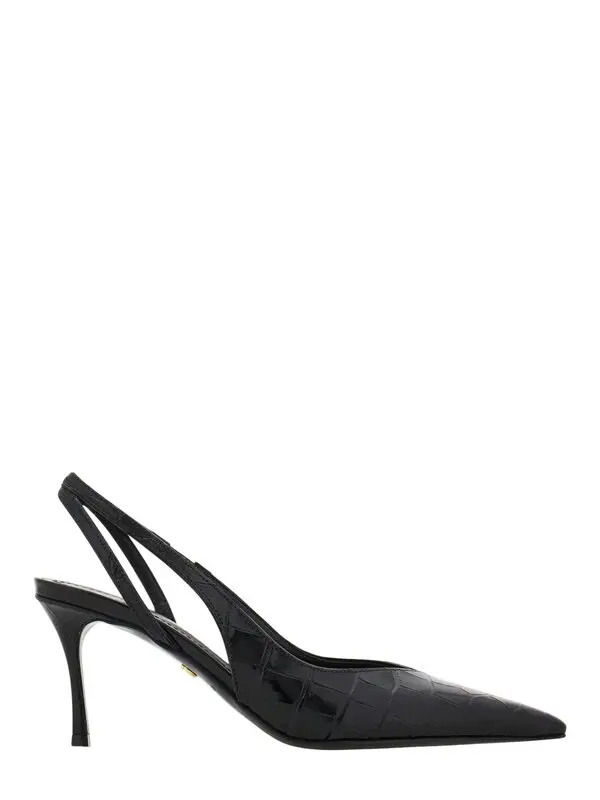 FERRAGAMO Mid Heel Slingback Shoes - Black