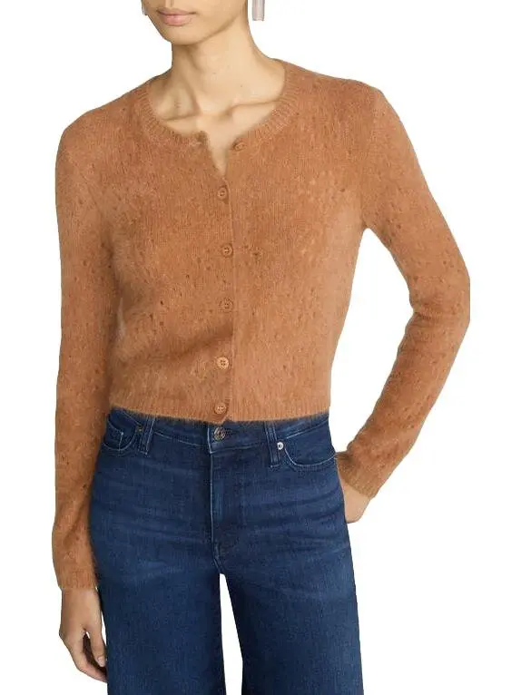 FRAME Cashmere Airy Teddy Cardigan - Camel