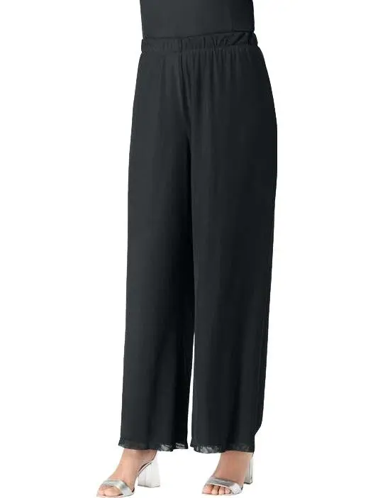 Roaman's Mesh Overlay Pants - Black