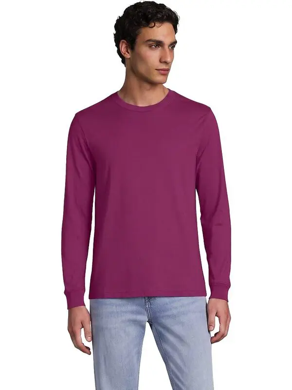 LANDS' END Super-t Long Sleeve T-shirt - Light Raspberry