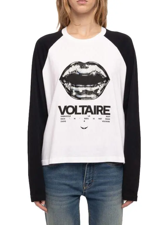 Zadig&Voltaire Lips Graphic Raglan Sleeve T-shirt - White