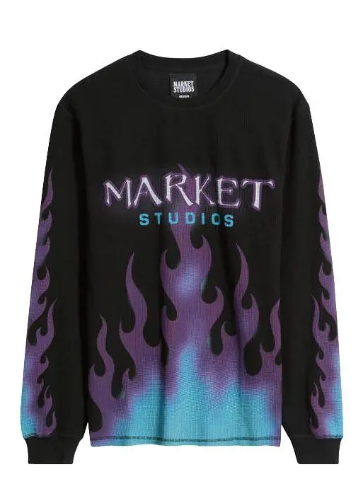 MARKET Through The Flames Thermal T-shirt - Black