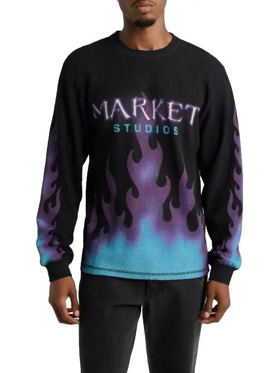 MARKET Through The Flames Thermal T-shirt - Black