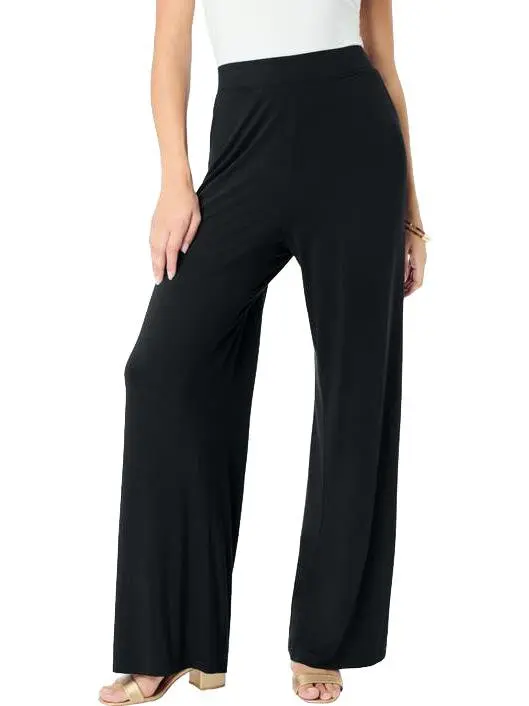 Roaman's Ultra Drape Pull-on Pants - Black