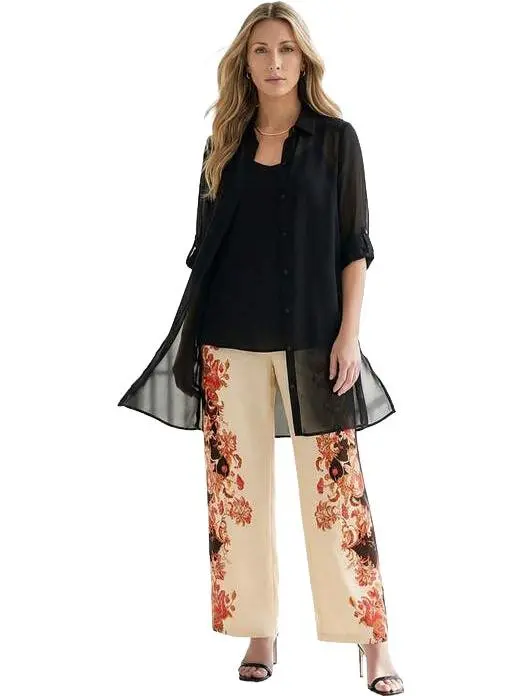 Roaman's Kate Georgette Tunic - Black